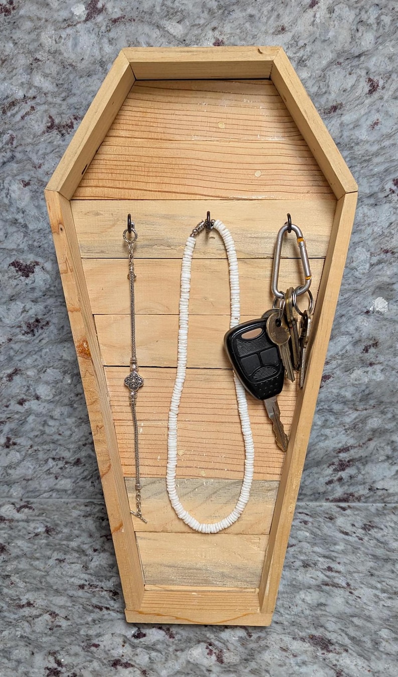 Medium Wood Coffin Necklace/key Holder - Etsy