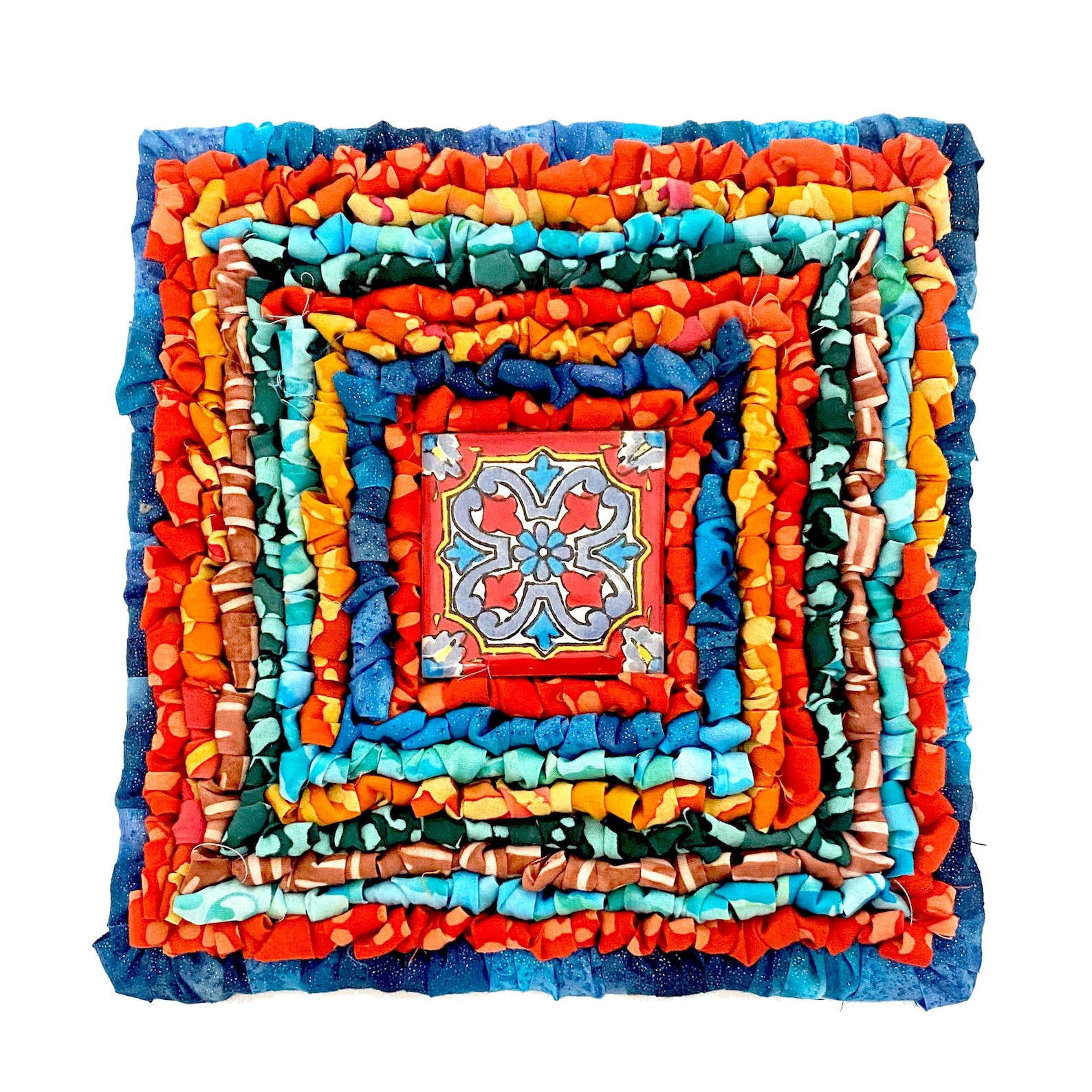 Santa Barbara - Vibrant Mix Trivet - Locker Hooking Workshop Kit - Etsy