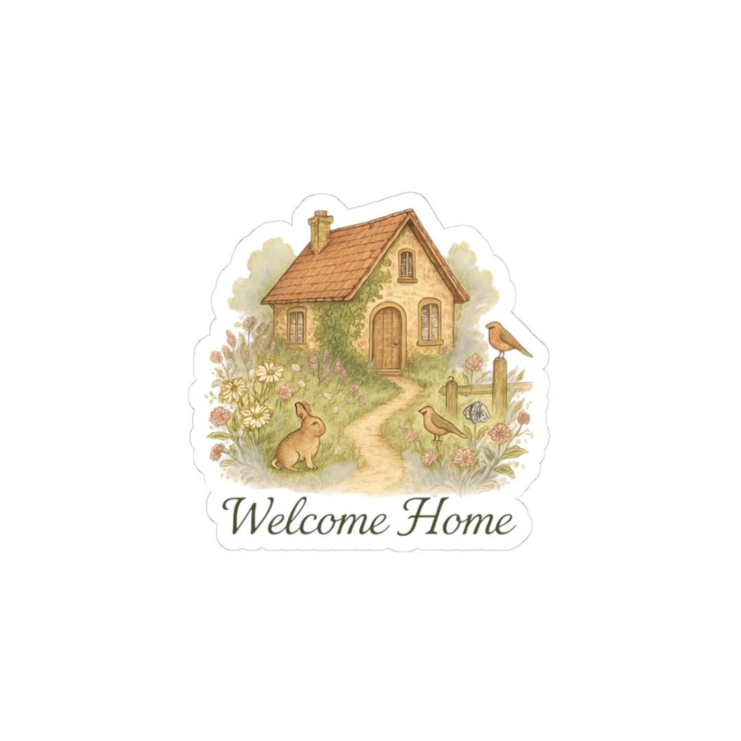 Cozy Cottage Welcome Home Sticker | Kiss-cut Sticker - Etsy