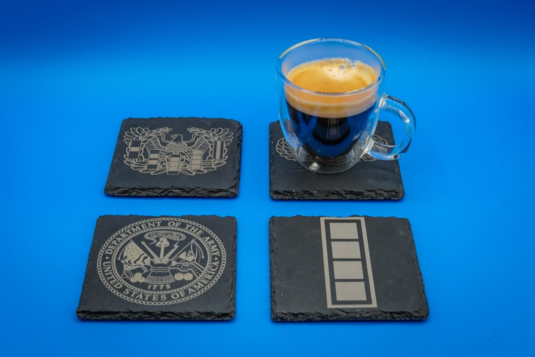 Personalized Slate Coaster Set of 4 – Custom Engraved Drink Coasters ...