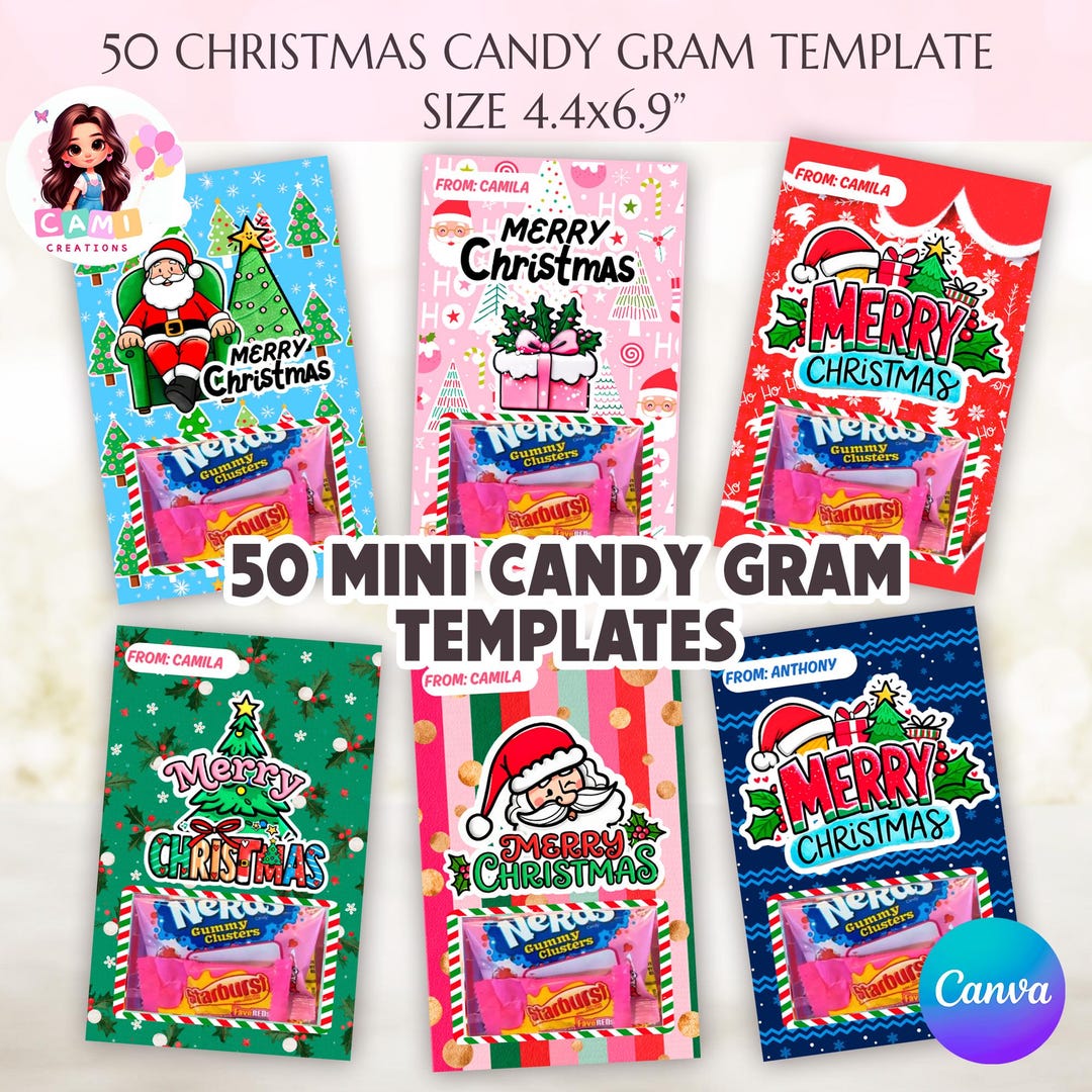 Christmas Candy Gram Template Christmas Candy Gram Editable Candy Gram ...