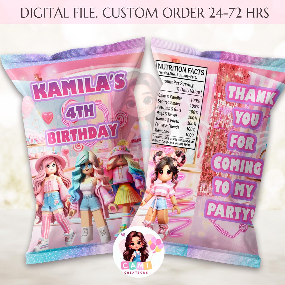 Videogame Girl Chip Bag, Gamer Chip Bag, Custom Gamer Chip Bag, Candy ...