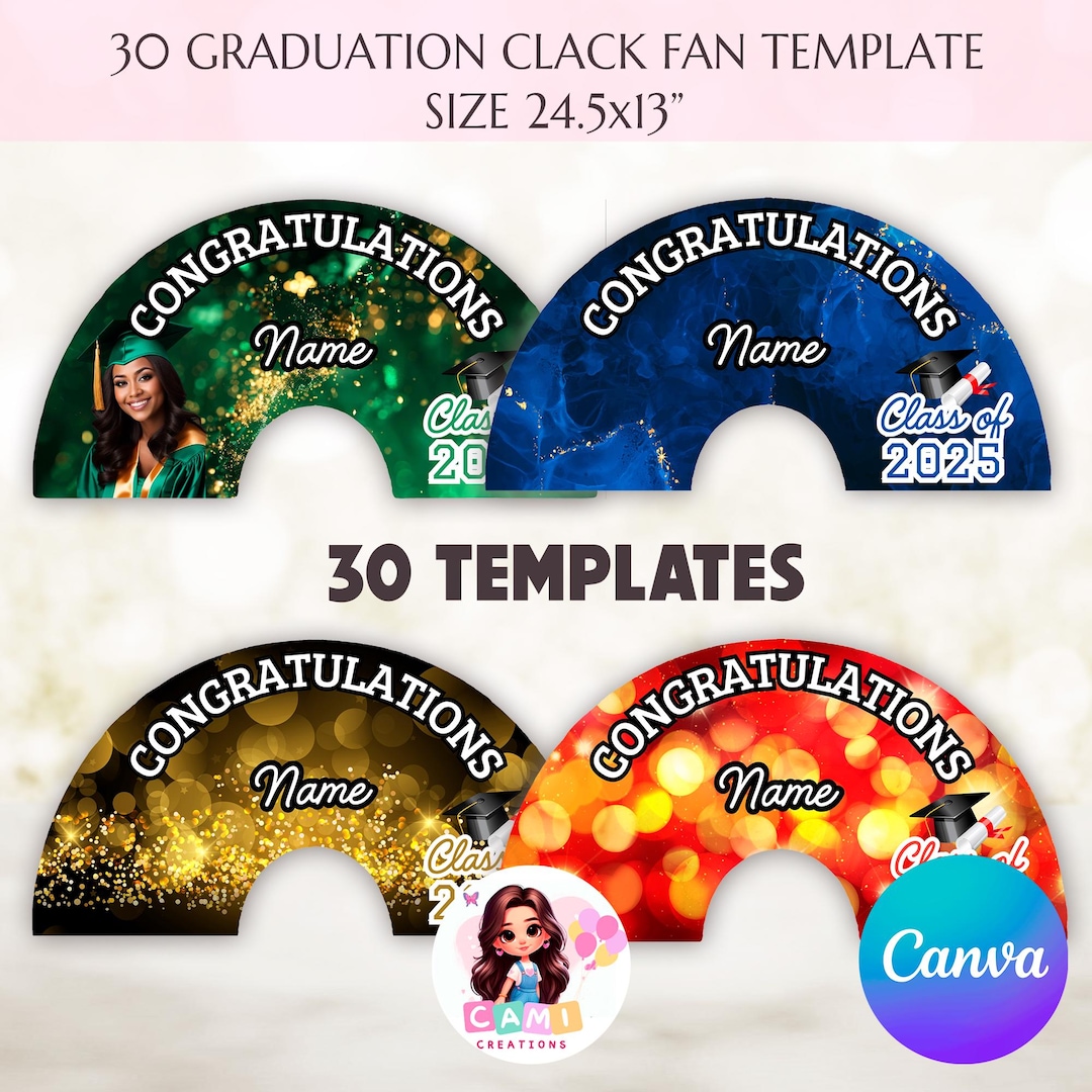 Graduation Clack Fan Template | Canva Clack Fan Template | Graduation ...