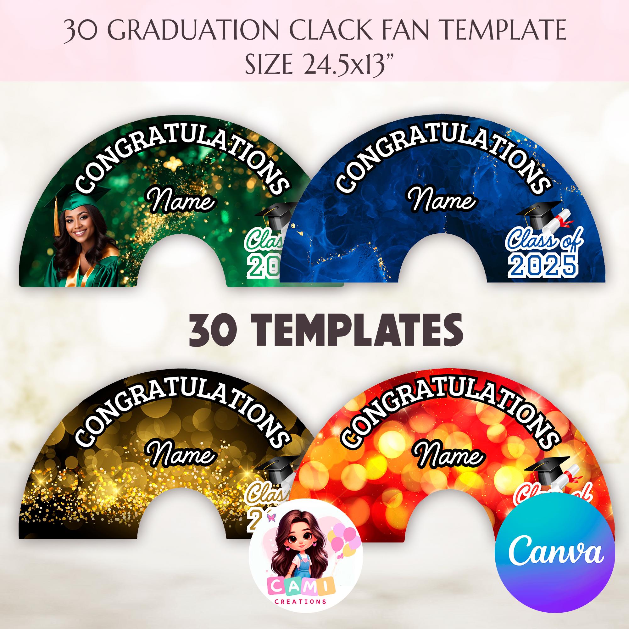 Graduation Clack Fan Template | Canva Clack Fan Template | Graduation ...