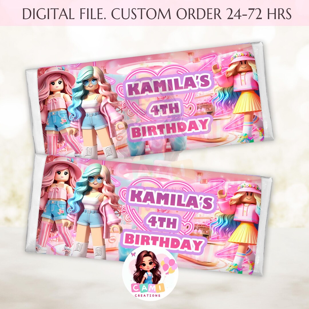Videogame Girl Chocolate Label, Gamer Chocolate Wrapper, Custom Gamer ...