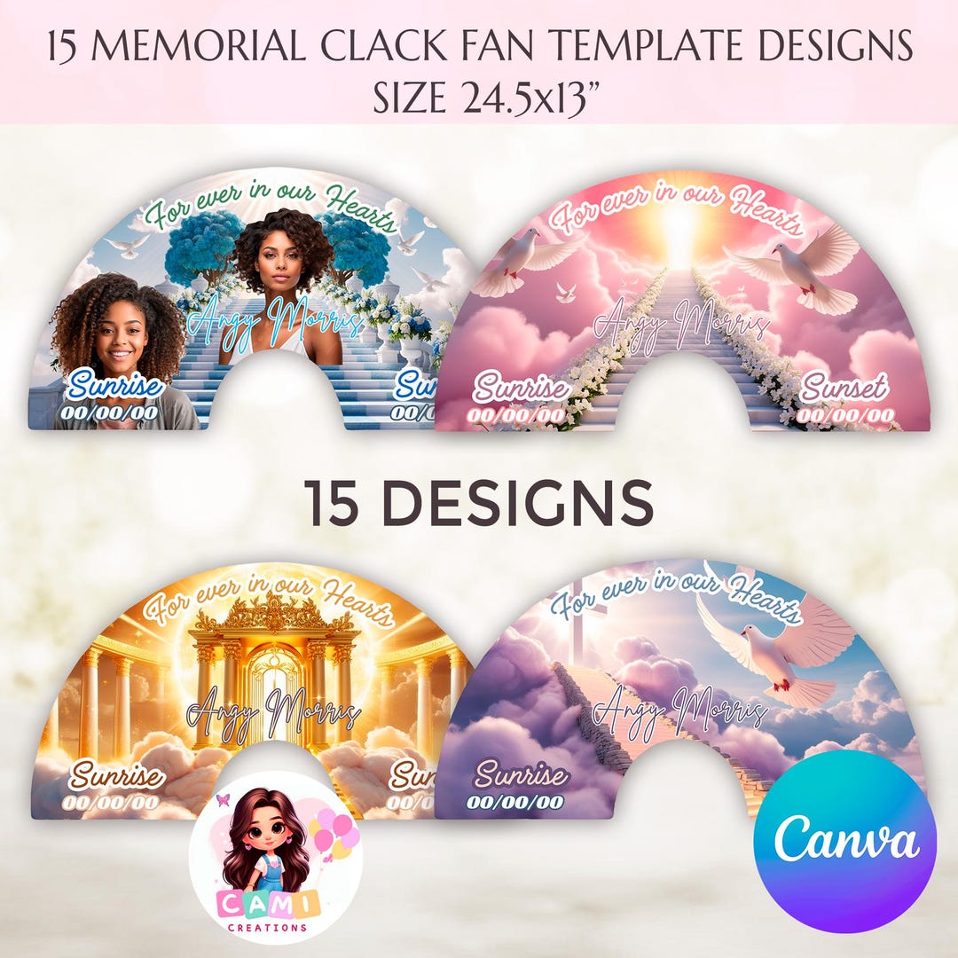Memorial Clack Fan Template | Canva Clack Fan Template | Clack Fan ...
