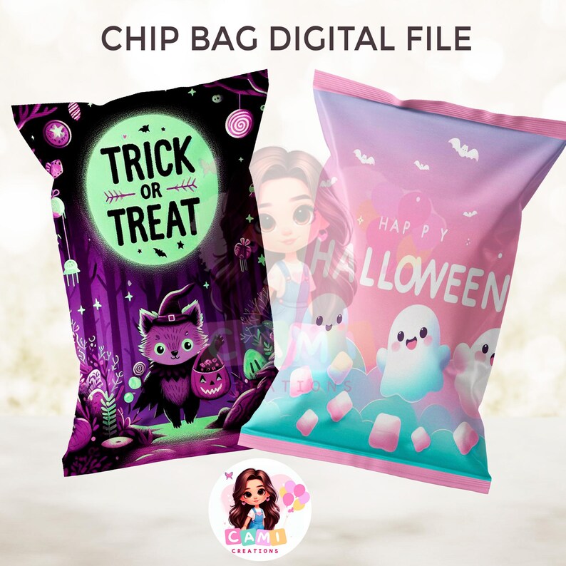Halloween-chipzak | Halloween-chipzakbundel | Snoepzak voor Halloween | Halloween-feestgunsten ...