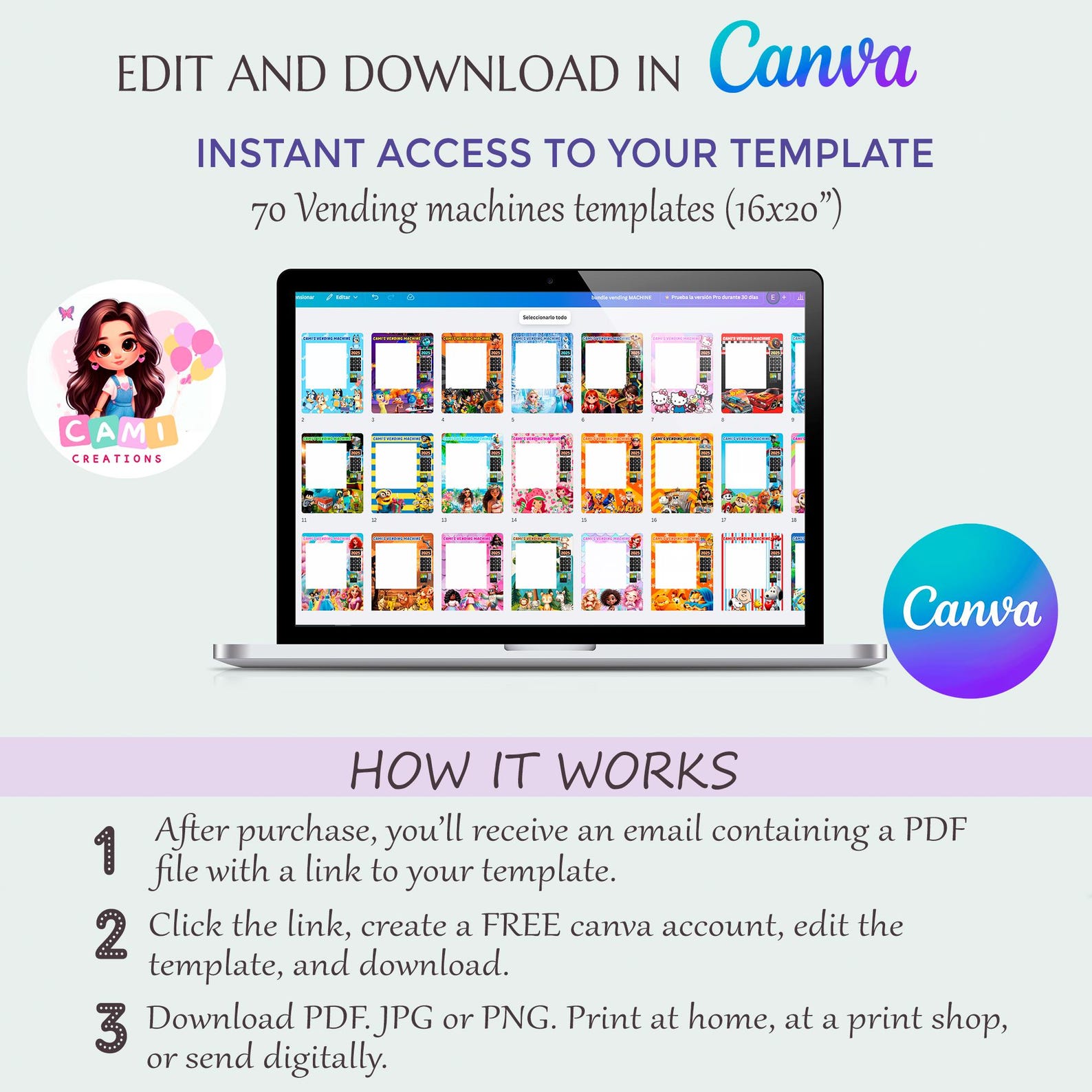 Vending Machine Template|blank Vending Machine Template|vending Machine|canva Editable Bundle ...