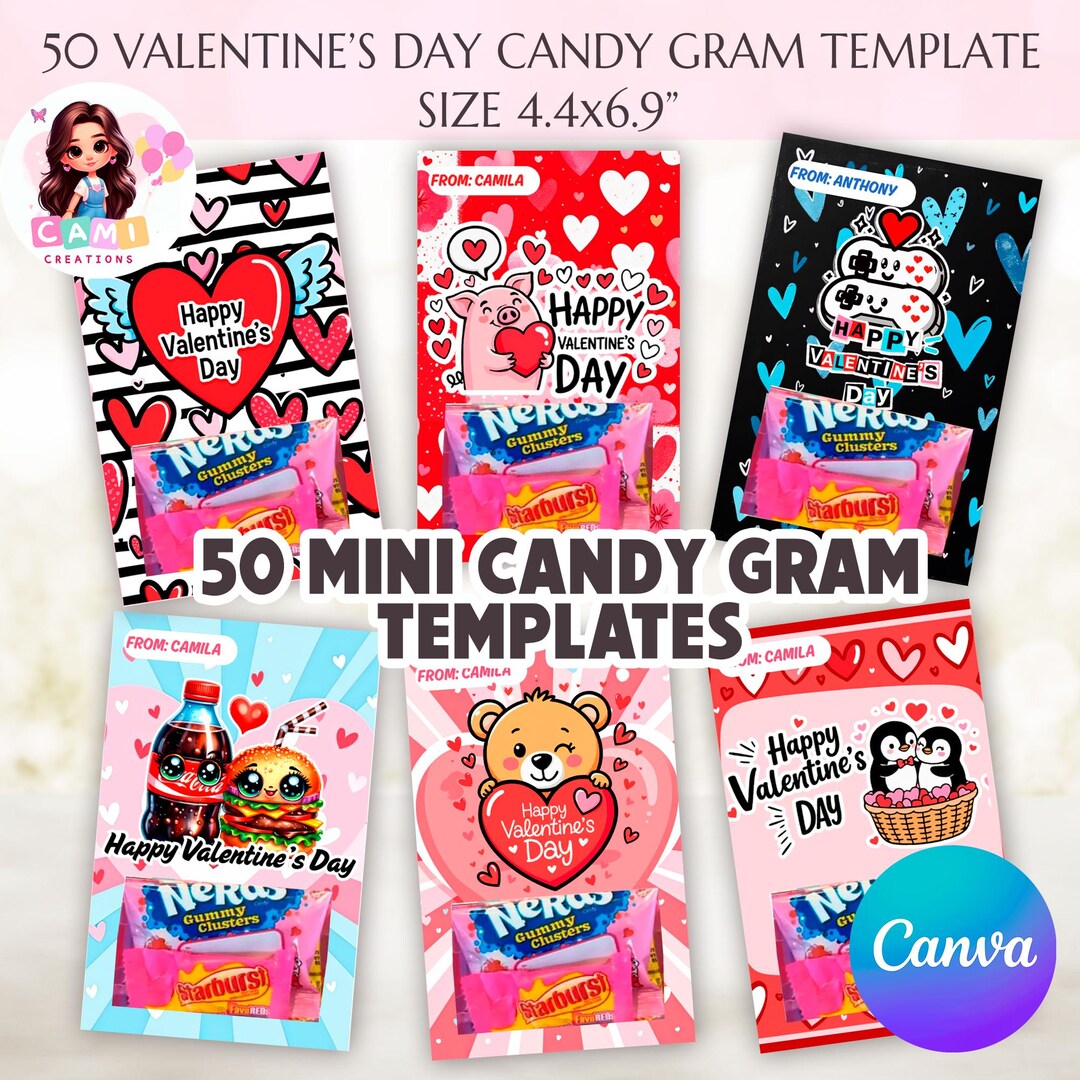 Valentine's Day Candy Gram Template | Valentine's Day Candy Gram ...