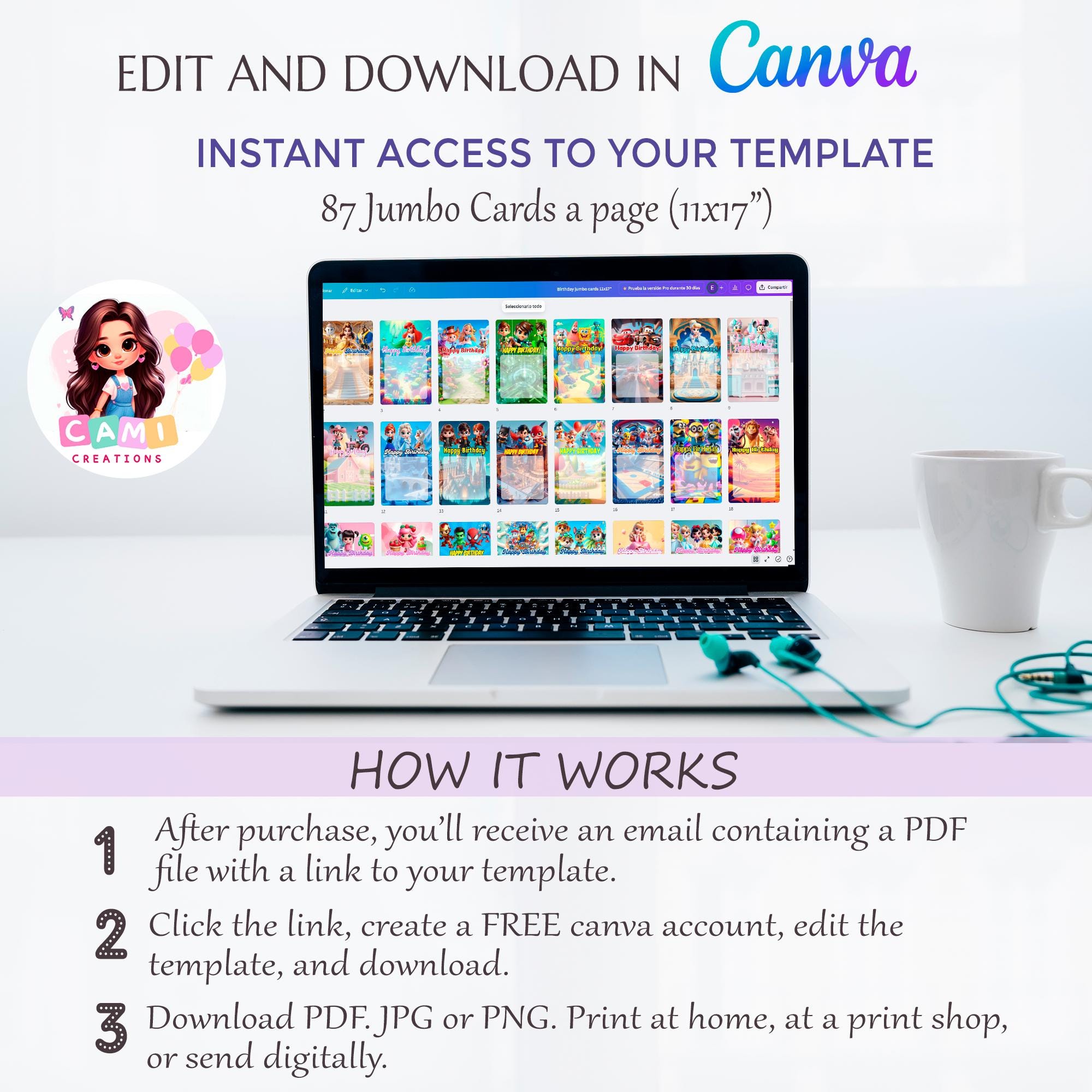 Birthday Cards Jumbo, Jumbo Happy Birthday Card Templates, Birthday ...