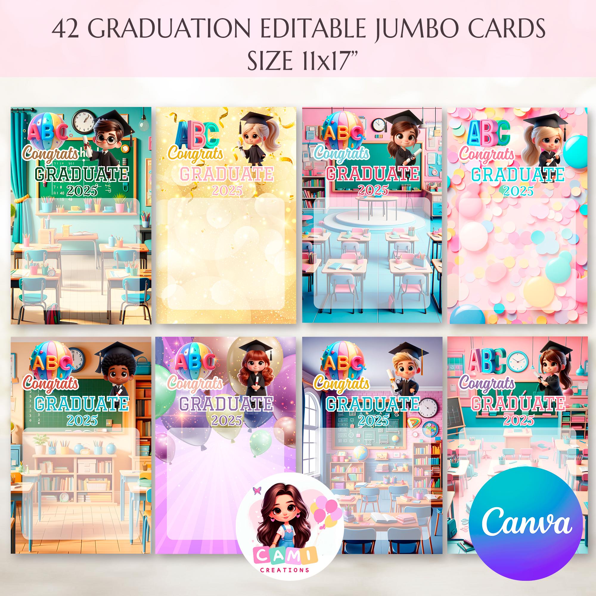 Graduation Treat Card, Jumbo Graduation Card Templates, Editable ...