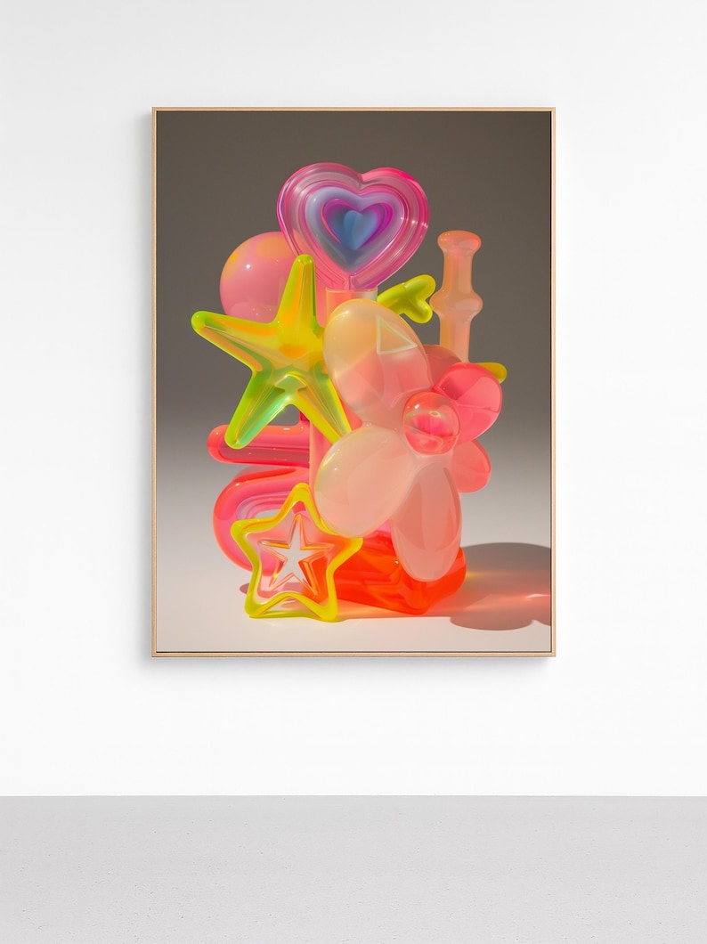 3D Pop Art Print, Colorful Balloon Abstract Poster, Candy Artwork - Etsy
