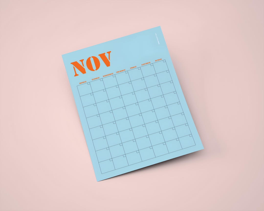 Simple Color Calendar, Printable, Minimalist Printable Calendar ...