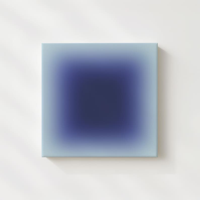 Blue Mist Gradient Wall Art – Modern Abstract Canvas Print, Minimal ...