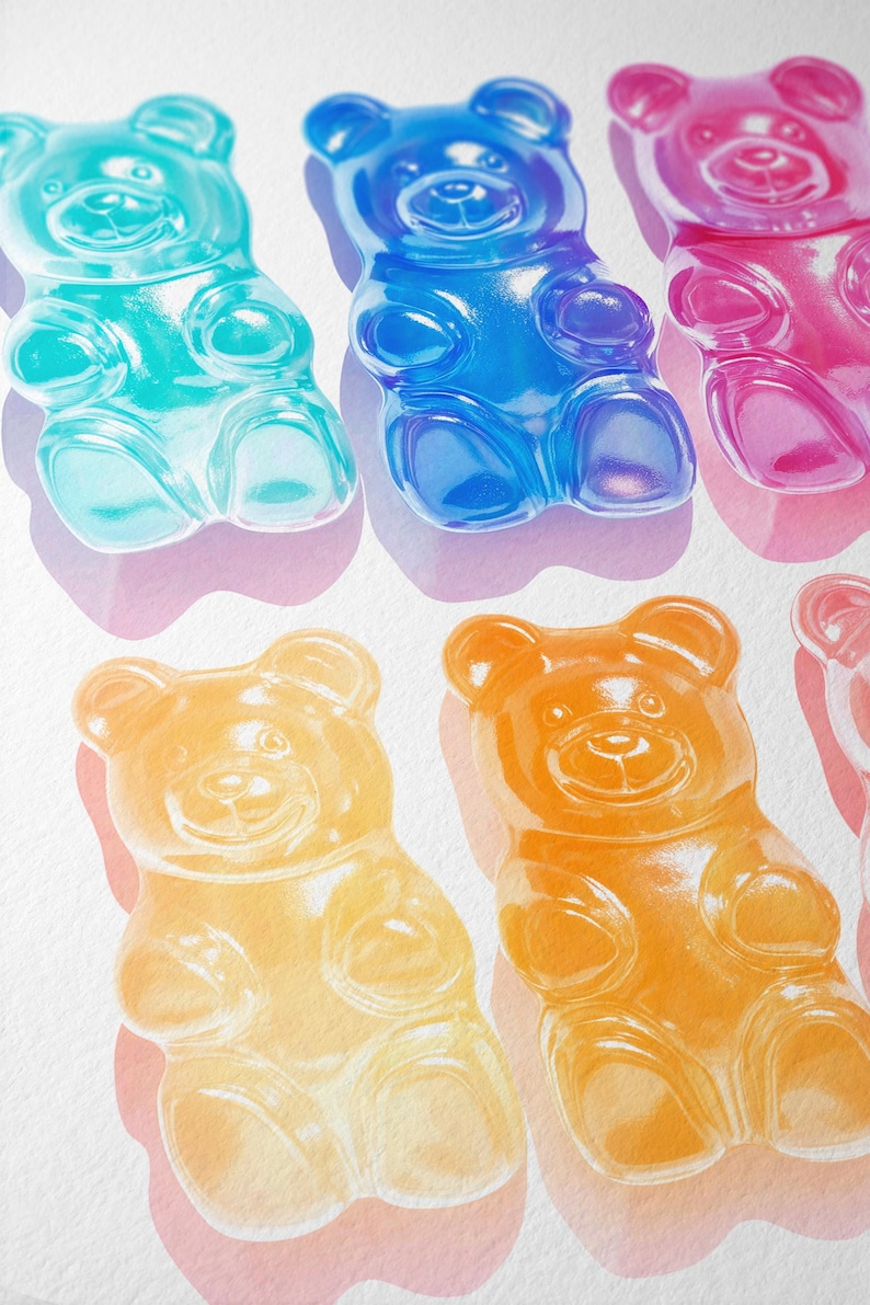 Gummy Bear Wall Art, Colorful Pop Art Print, Modern Candy Poster ...