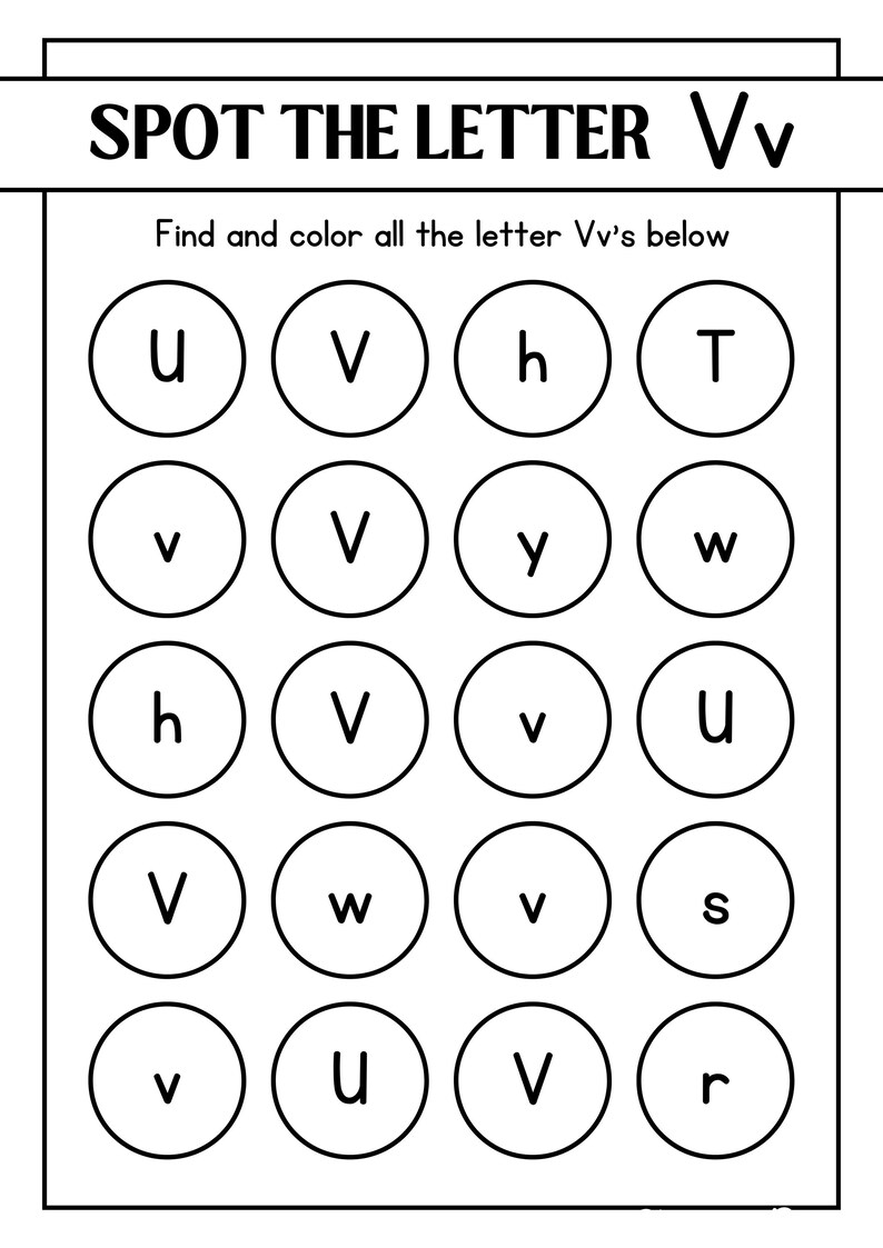 26 Spot the Letter Printables, Preschool Kindergarten Games, A to Z ...