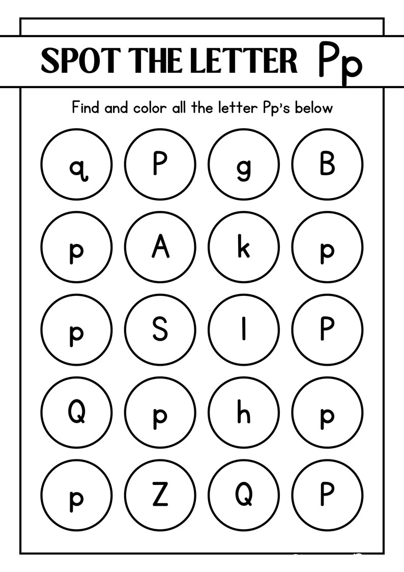 26 Spot the Letter Printables, Preschool Kindergarten Games, A to Z ...