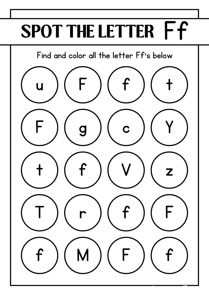 26 Spot the Letter Printables, Preschool Kindergarten Games, A to Z ...