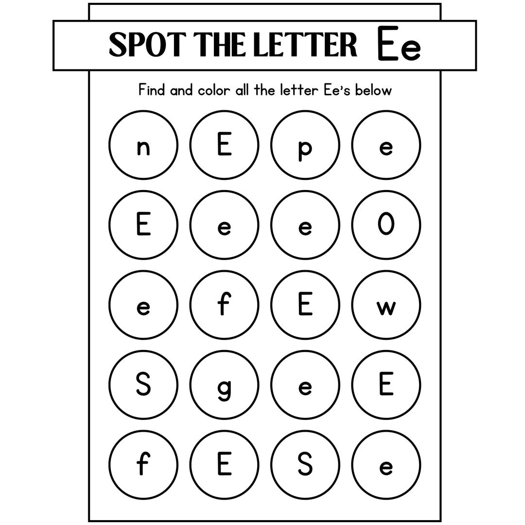 26 Spot the Letter Printables, Preschool Kindergarten Games, A to Z ...