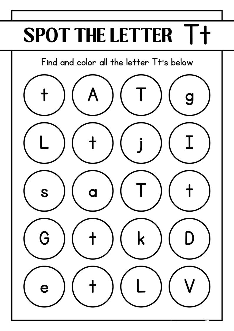 26 Spot the Letter Printables, Preschool Kindergarten Games, A to Z ...