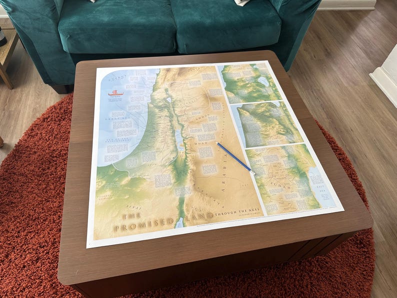 Bible Lands Map Poster: Promised Land, Historical Wall Art (30” X 30 ...