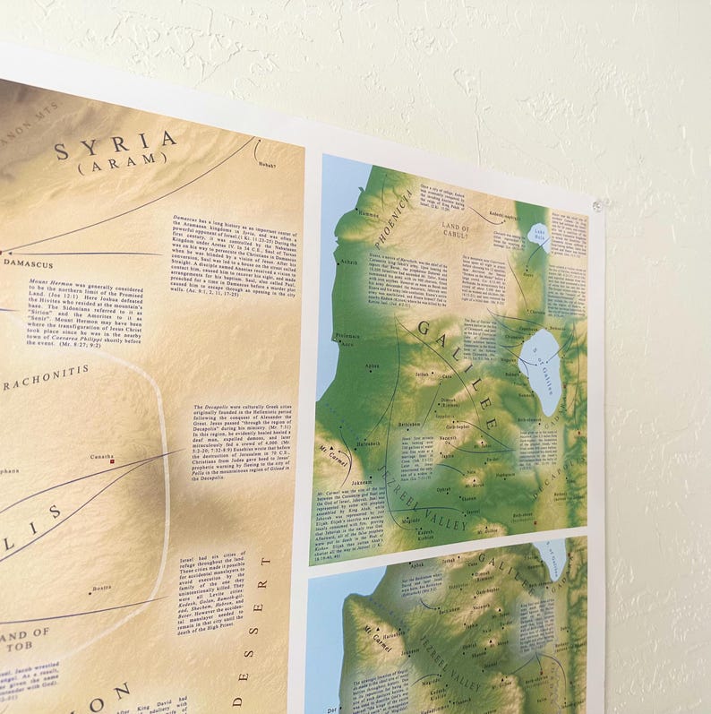 Bible Lands Map Poster: Promised Land, Historical Wall Art (30” X 30 ...
