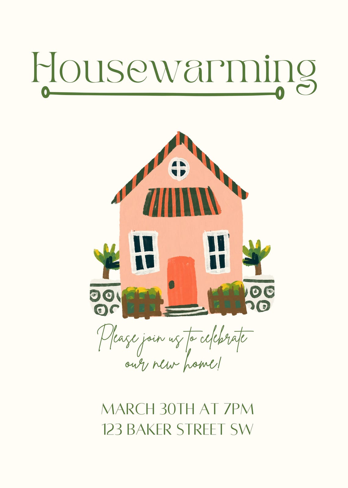 Housewarming Party Invitation Card Template - Editable Canva Invitation ...