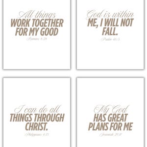 Christian Wall Art Bundle: Bible Verse Prints, Faith Quotes (digital ...