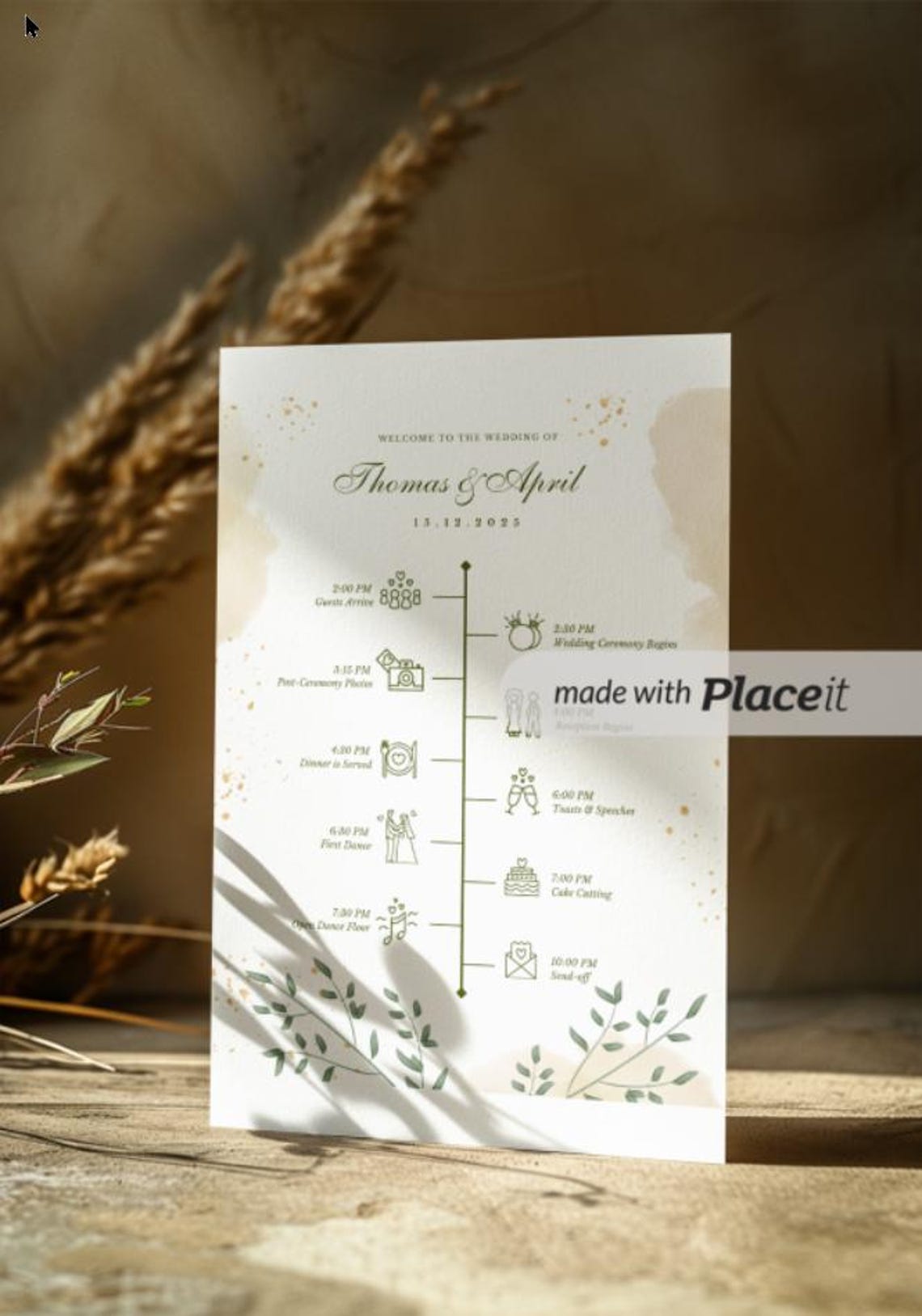 Editable Wedding Timeline Template, Day-of Timeline, Wedding Itinerary ...
