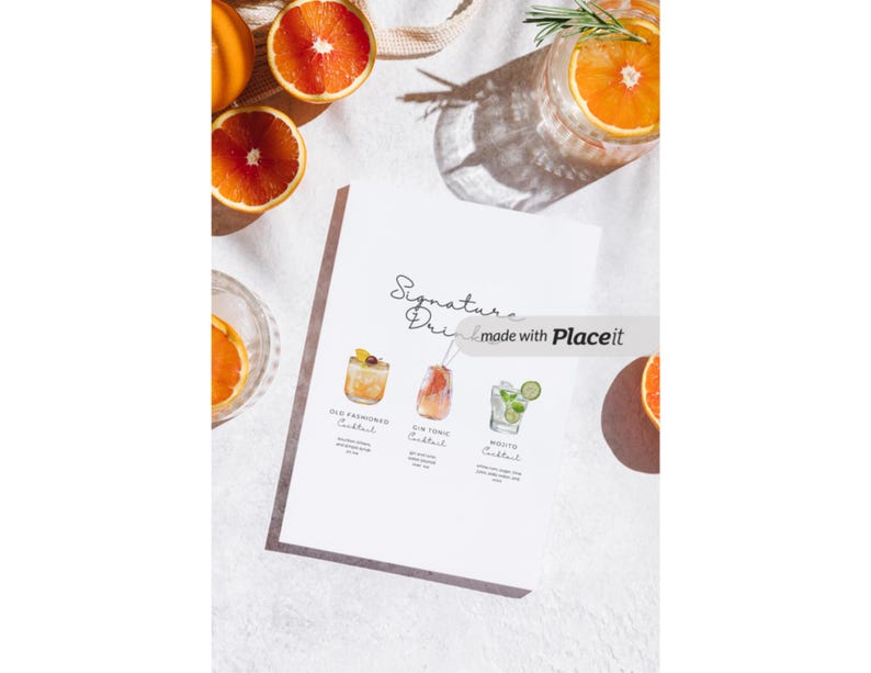 Signature Drink Sign Template, Signature Drink Bar Menu Template ...