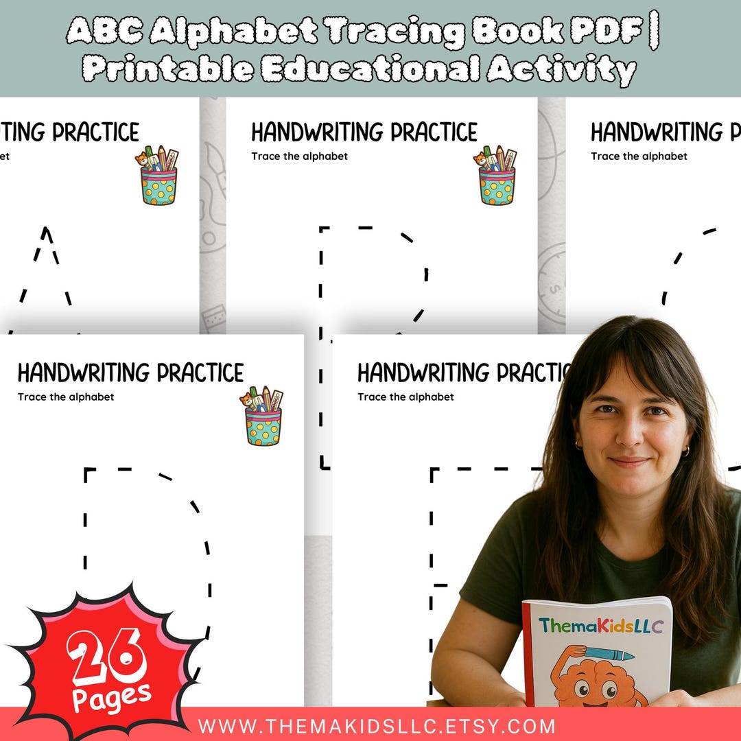 ABC Alphabet Tracing Book: Preschool & Kindergarten Printable (PDF ...