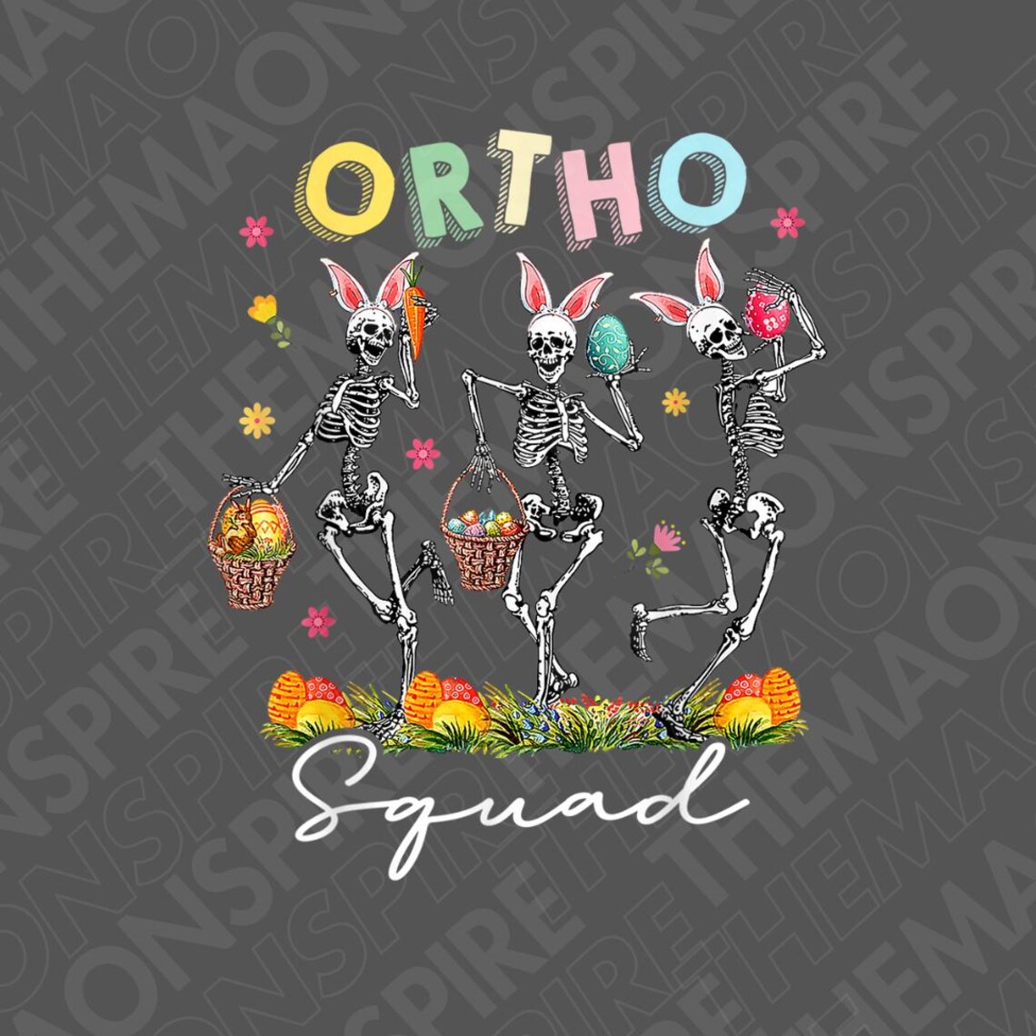 Ortho Squad PNG, Dancing Skeletons Easter T-shirt Design, Orthopedic ...