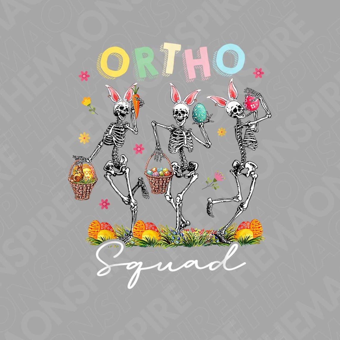 Ortho Squad PNG, Dancing Skeletons Easter T-shirt Design, Orthopedic ...