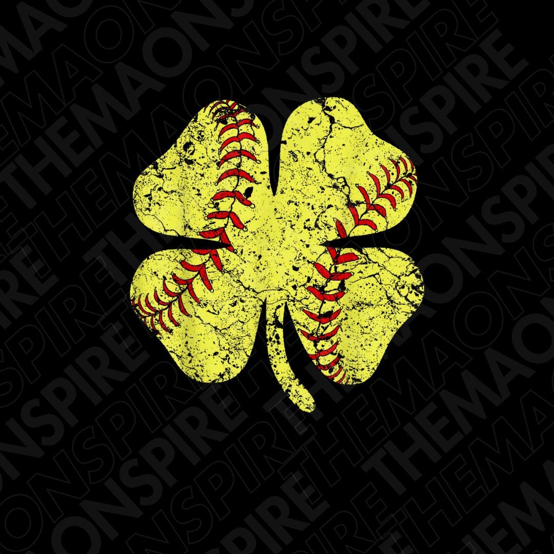 Softball Shamrock Png - Funny St. Patrick's Day Graphic for Girls and ...