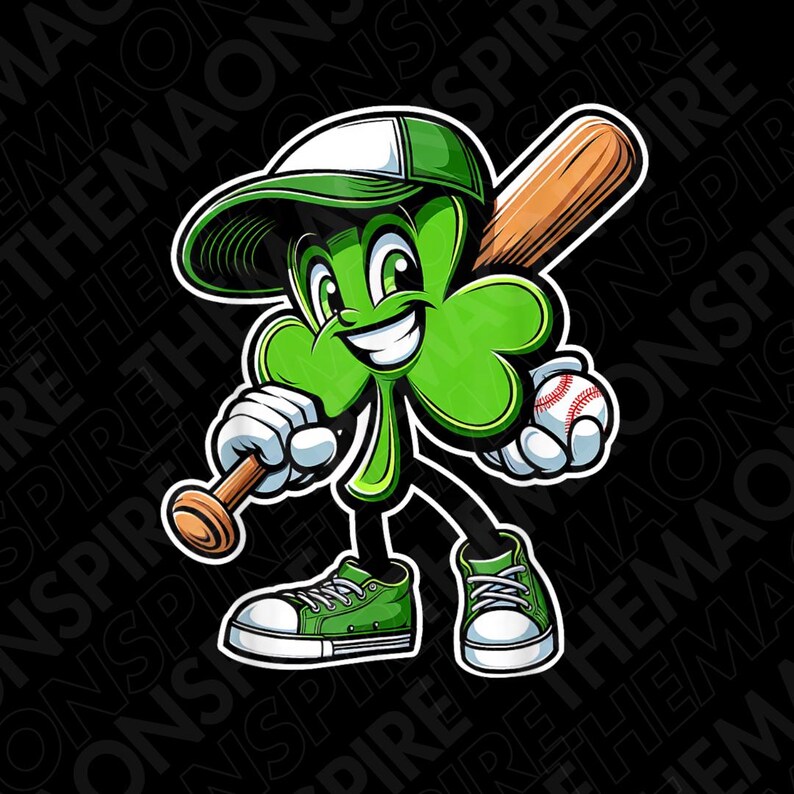 Dabbing Shamrock Baseball PNG for Kids - Fun St. Patrick's Day Tee for ...