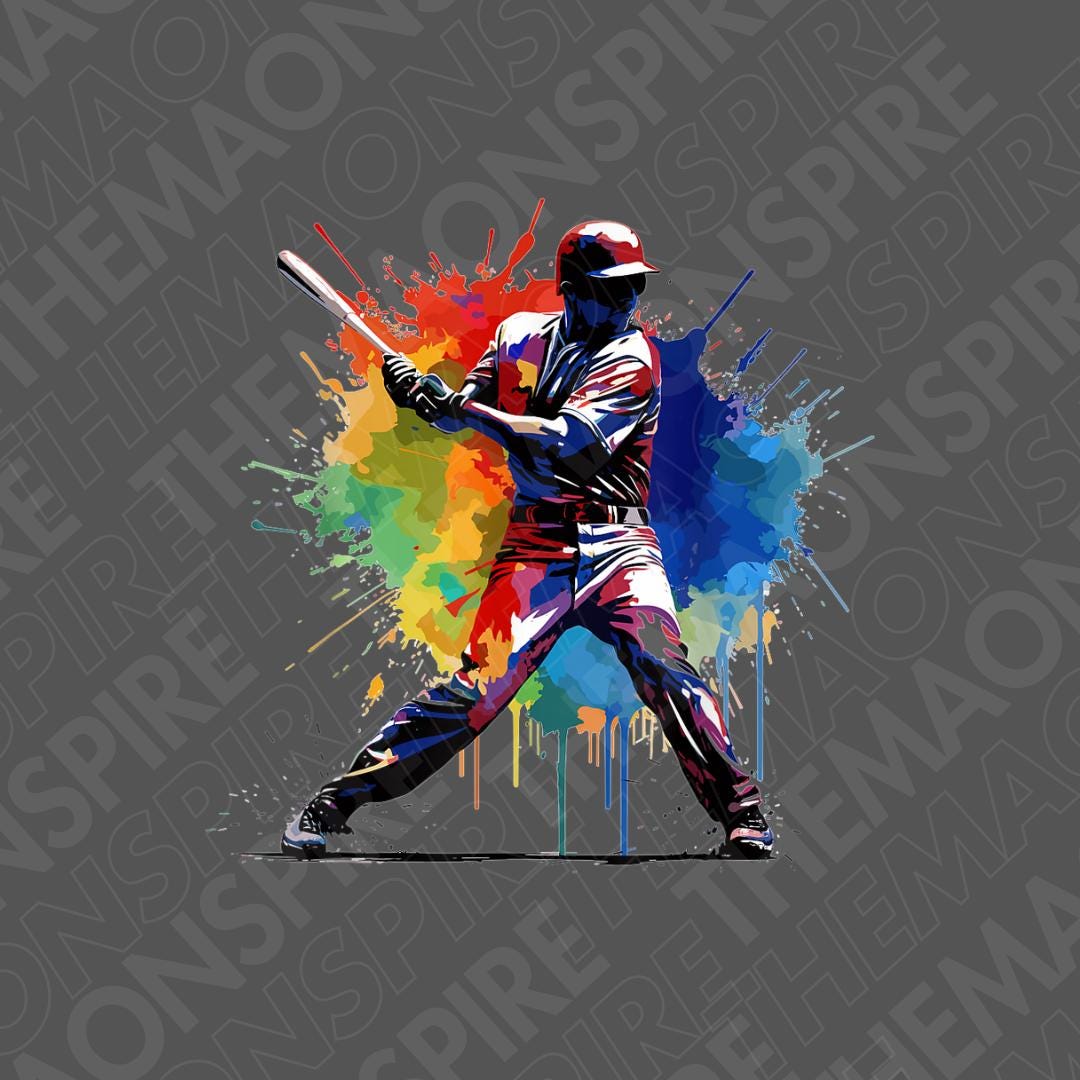 Baseball Player Paint Splash Design PNG - Perfect Gift for Baseball ...