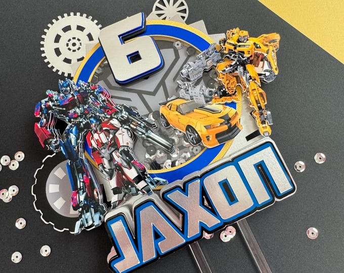 Transformers Birthday Cake Topper: Bumblebee Party Decoration - Etsy