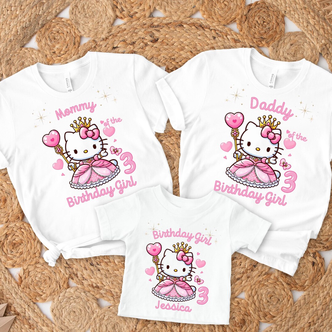 Custom Hello Kitty Birthday Shirt: Personalized 100% Cotton Tee - Etsy
