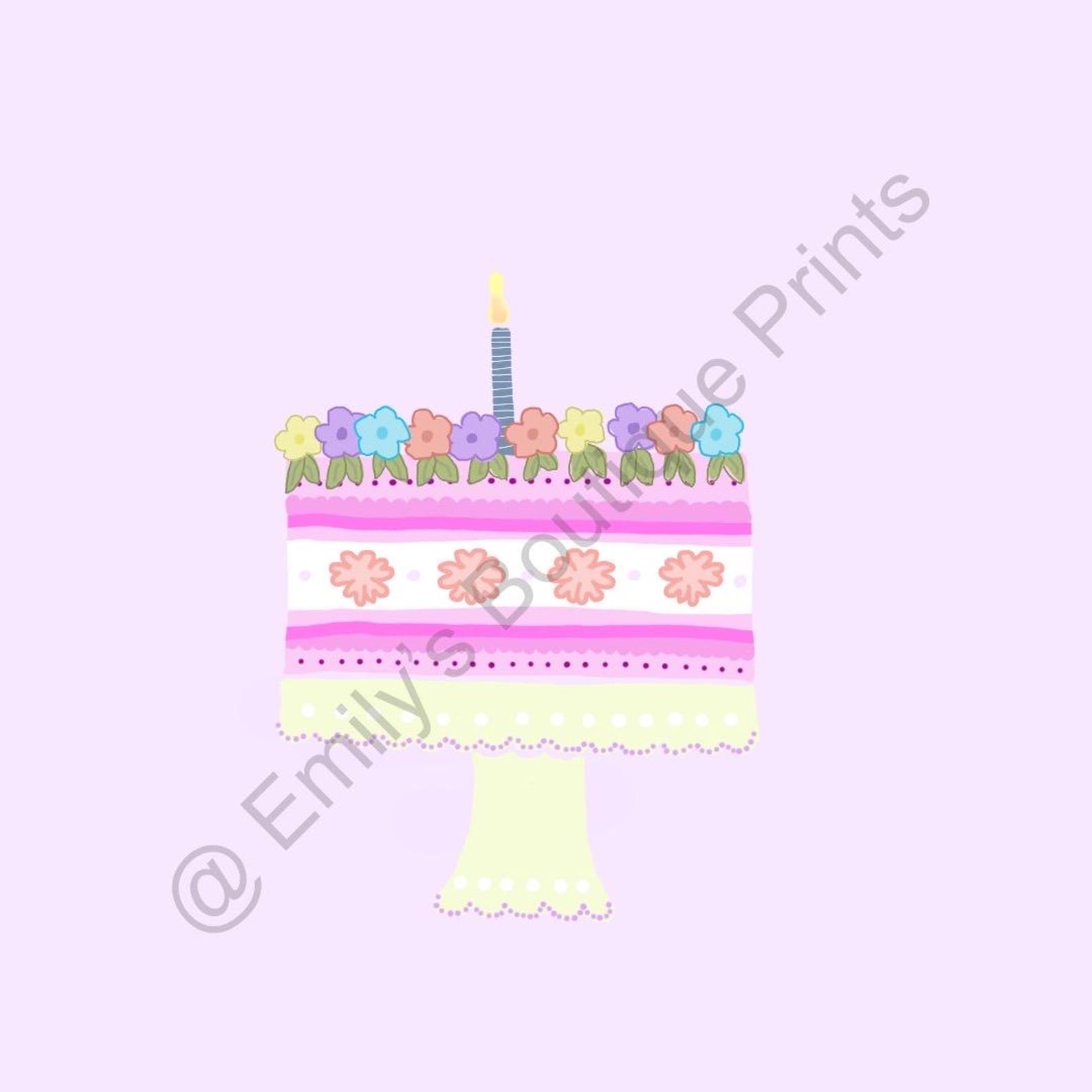 Cake Print Digital Downloadable Wall Art Trendy Wall Art Gift Printable ...