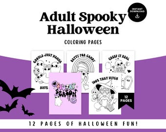 Groovy Ghost Halloween Coloring Page: Spooky Floral Design (PDF) - Etsy