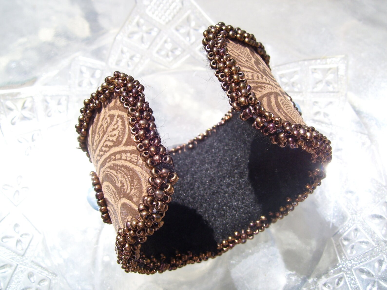 Native American Made, Earthy Turqouise Bead Embroidered Cuff Bracelet ...