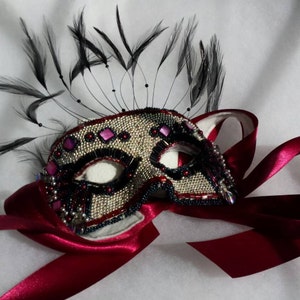 MASQUERADE Mask -"taiwan Blue Magpie". Completely Bead Embroidered for ...