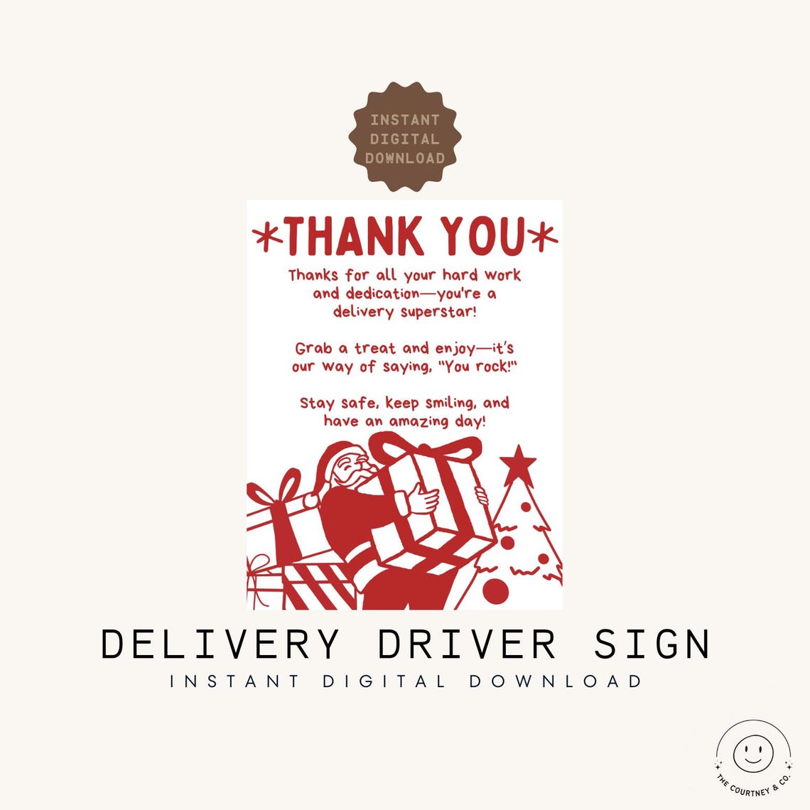 Delivery Driver Printable | Santa | You’re A Superstar! | Instant ...