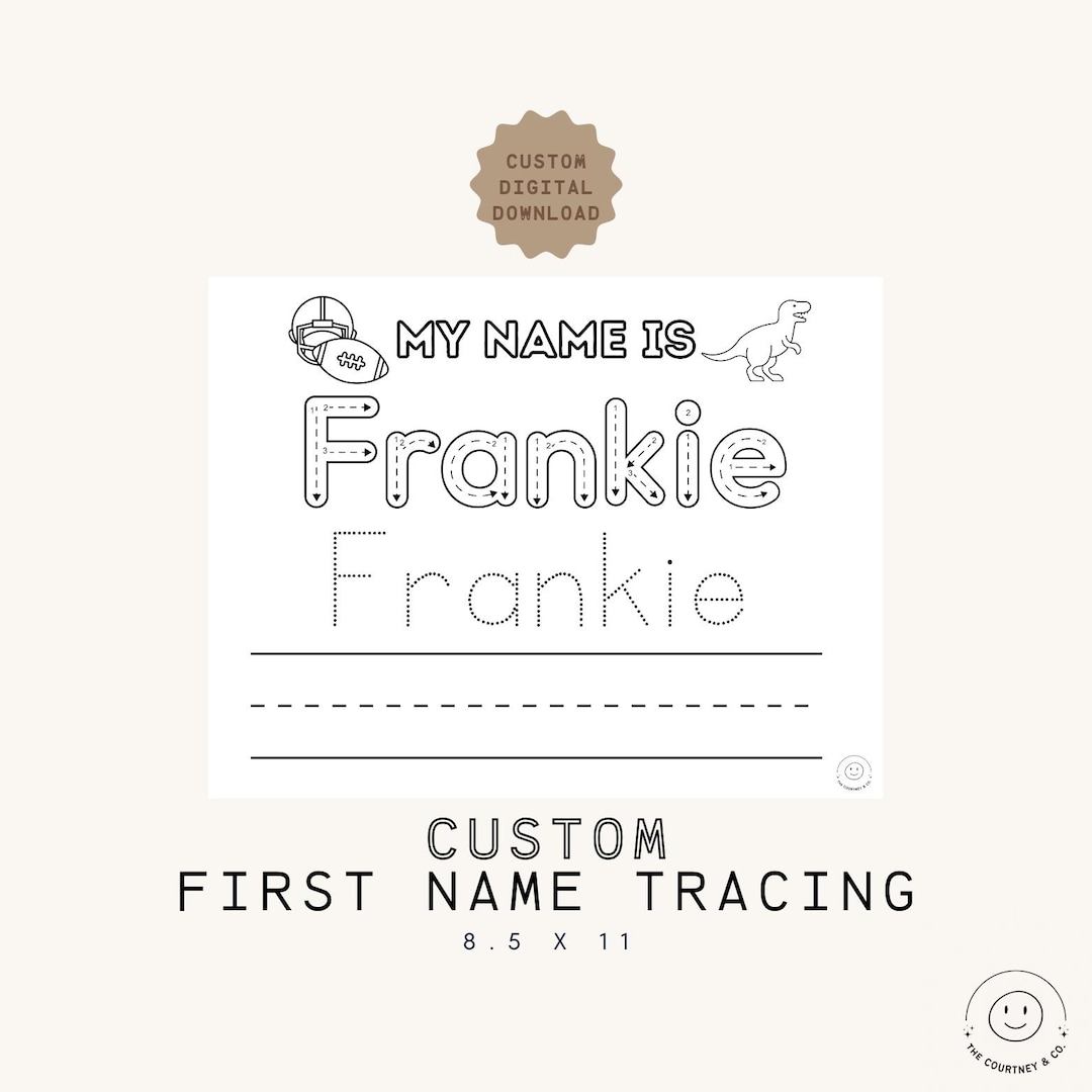 CUSTOM | First Name Tracing Worksheet - Etsy