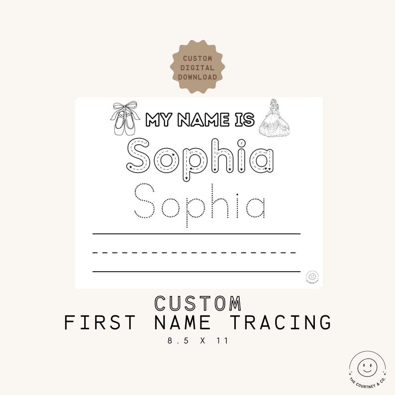 CUSTOM | First Name Tracing Worksheet - Etsy