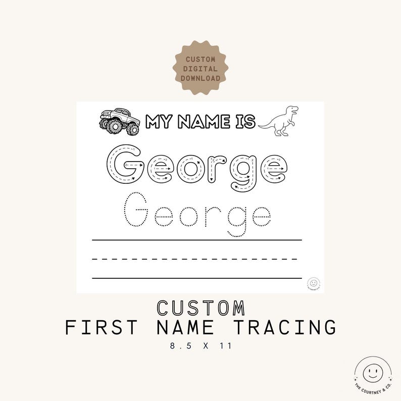 CUSTOM | First Name Tracing Worksheet - Etsy