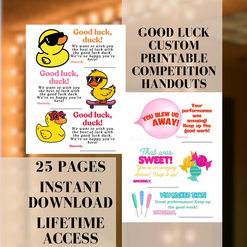 Good Luck Competition Printable Custom Handouts, Dance Competition ...