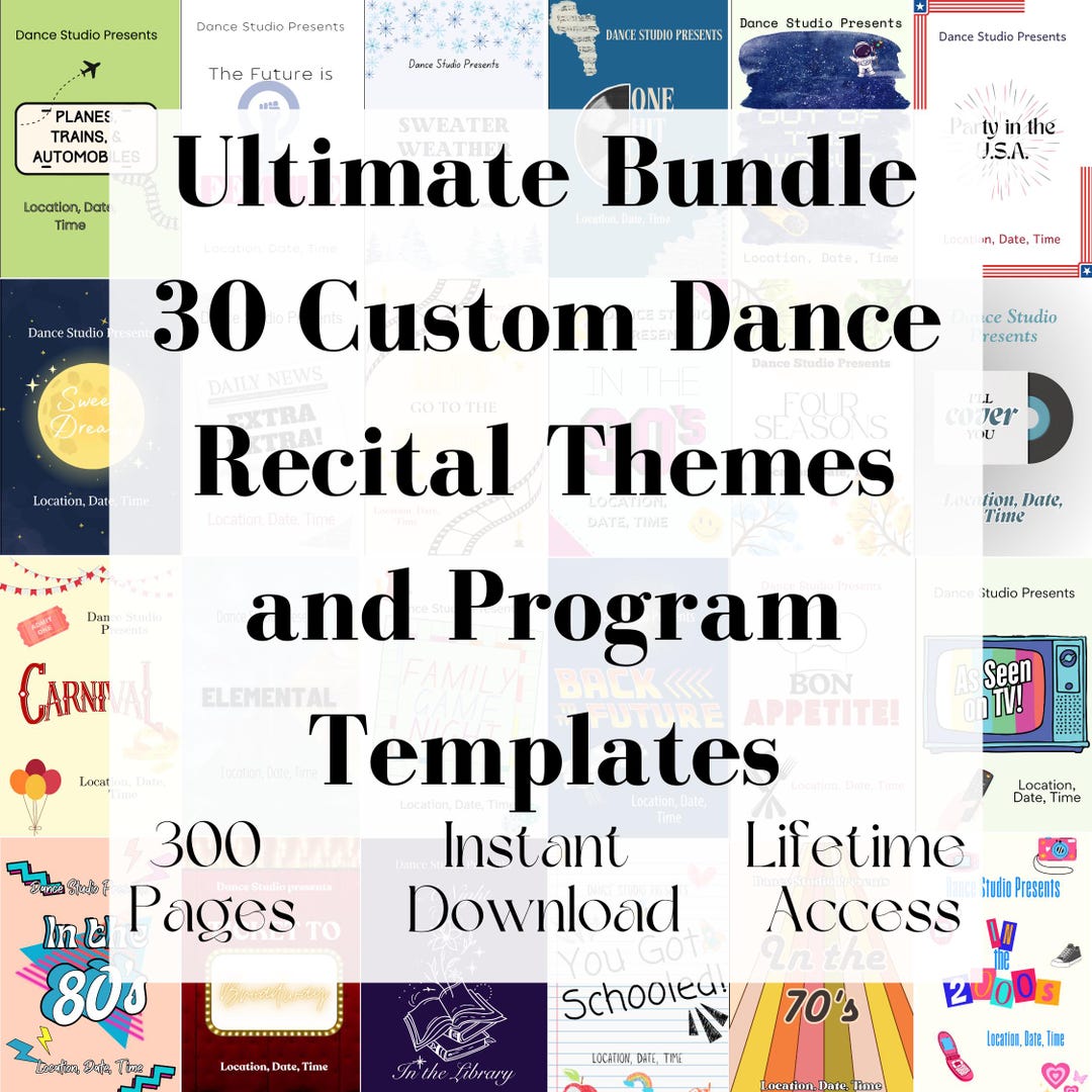 Ultimate Recital Program Template Bundle- Best Seller, 30 Digital ...
