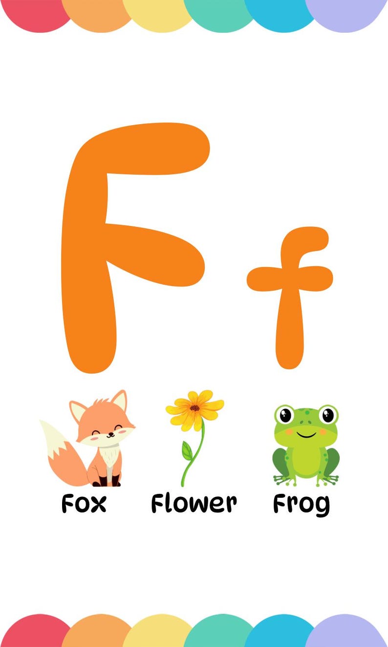 Digital Alphabet Flash Cards for Kids, Colorful Printable Flash Cards ...