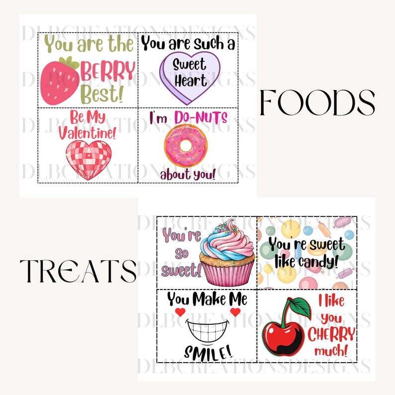 Kids Valentine's Day Cards, Printable Digital Download Template, Cards ...